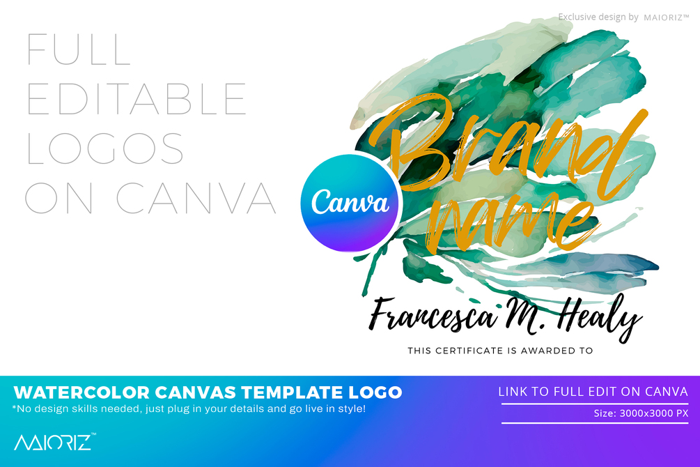 Watercolor Canva Logo Kit