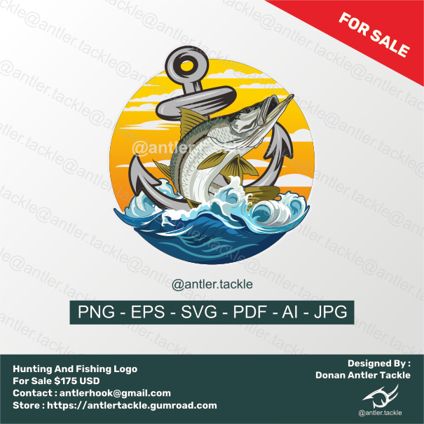Snook Fish Anchor Fishing Logo Illustration Designed By Donan Antler Tackle