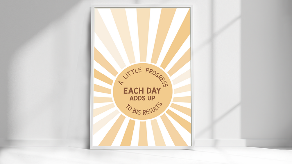 Sun Affirmation Poster. Wall Art to Grow and Learn