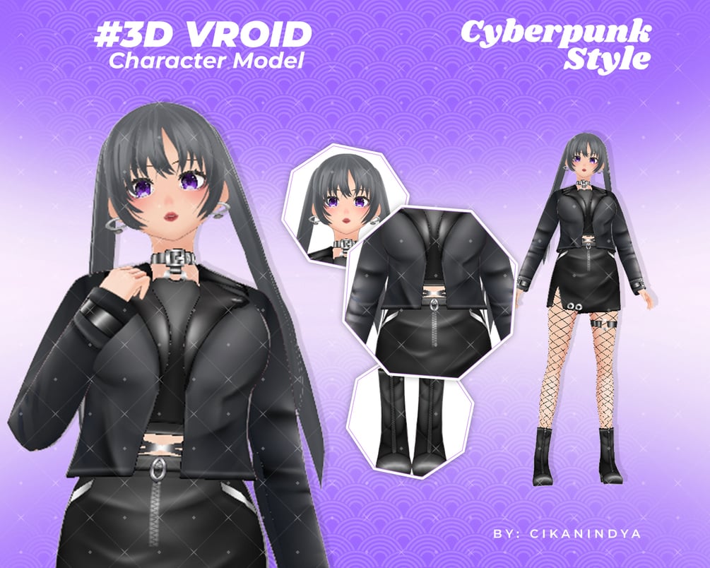 Stylish 3D Vroid Character Girl Regina With Crop Jacket for ...
