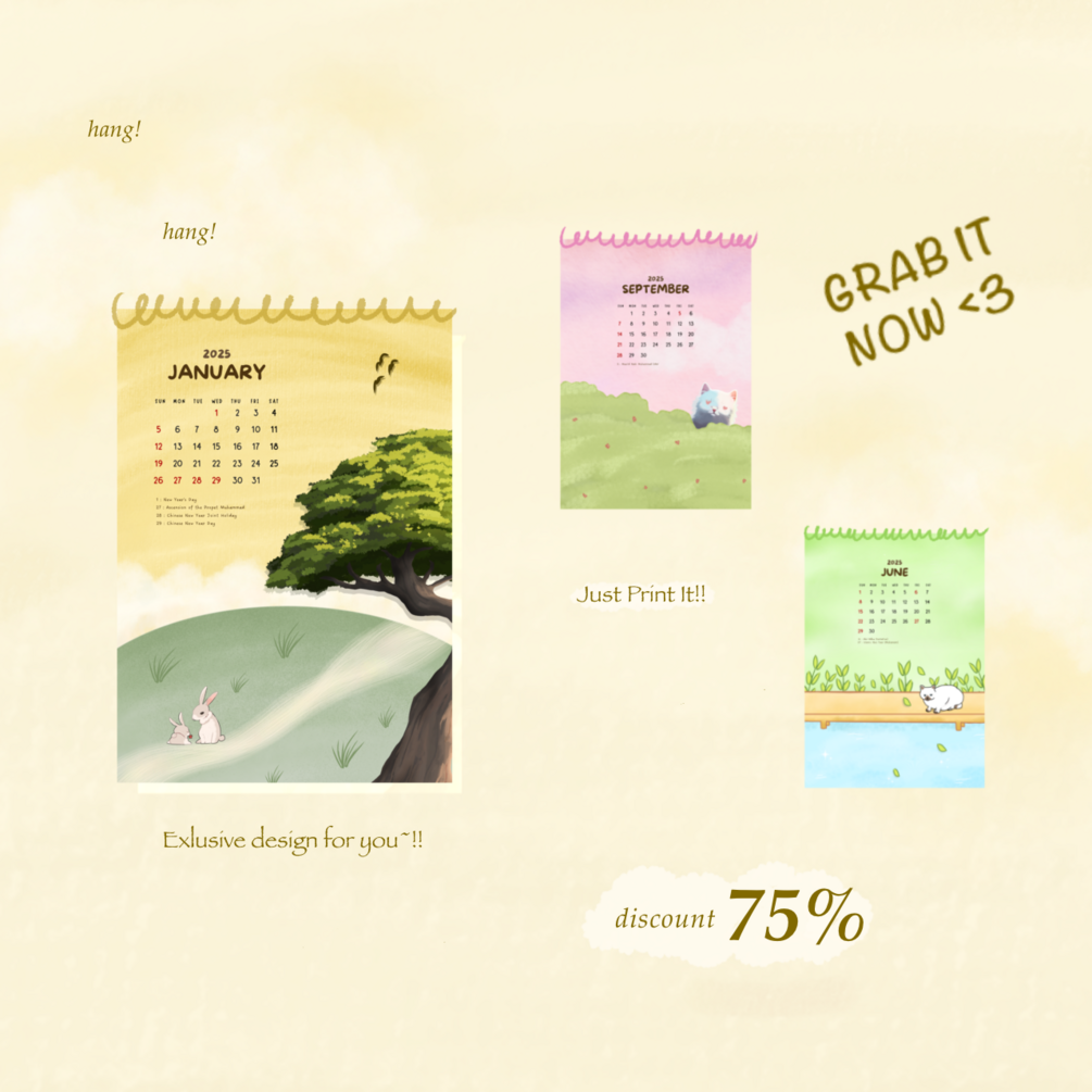 Digital Calendar 2025 – Aesthetic Hand-Drawn Design (Printable) SPECIAL ...