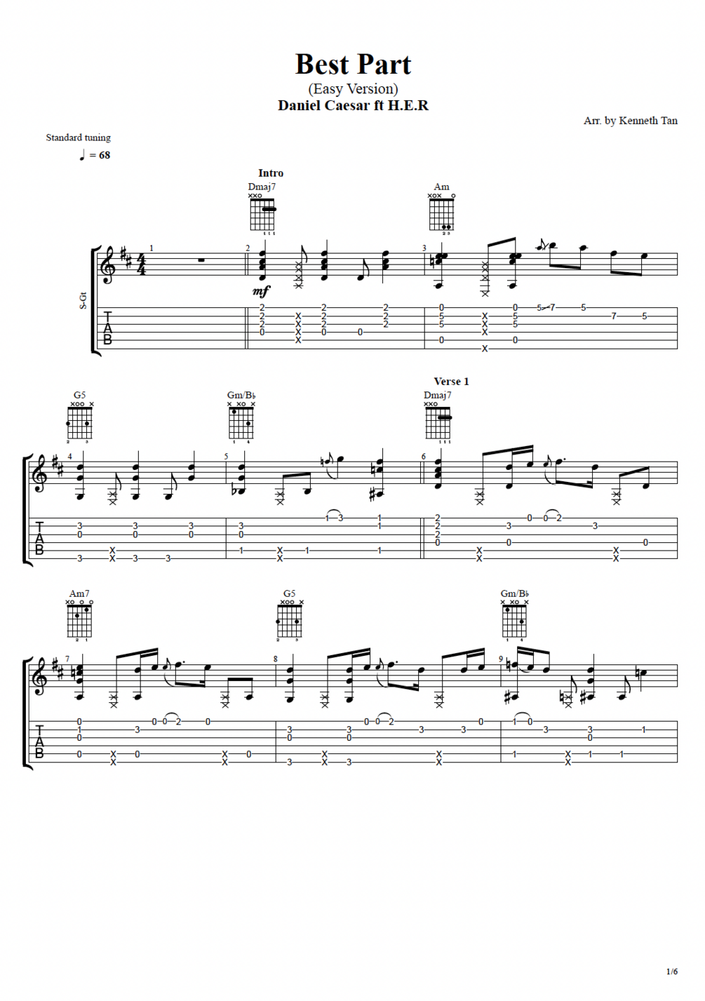 Best Part (Easy Version) | Fingerstyle Guitar