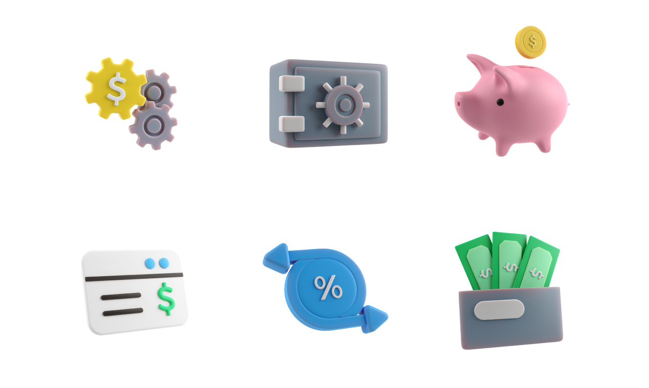 3D Finance Icons - 26 Vector Elements