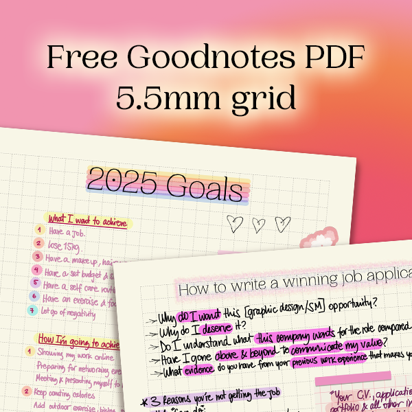 FREE 5.5 mm Grid Page for Goodnotes