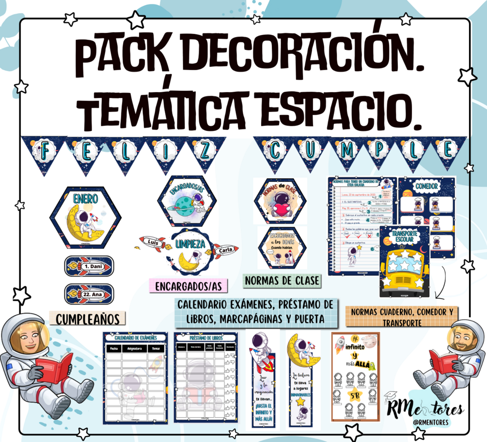 Pack temática del espacio (pack 1, 2 y 3 juntos)