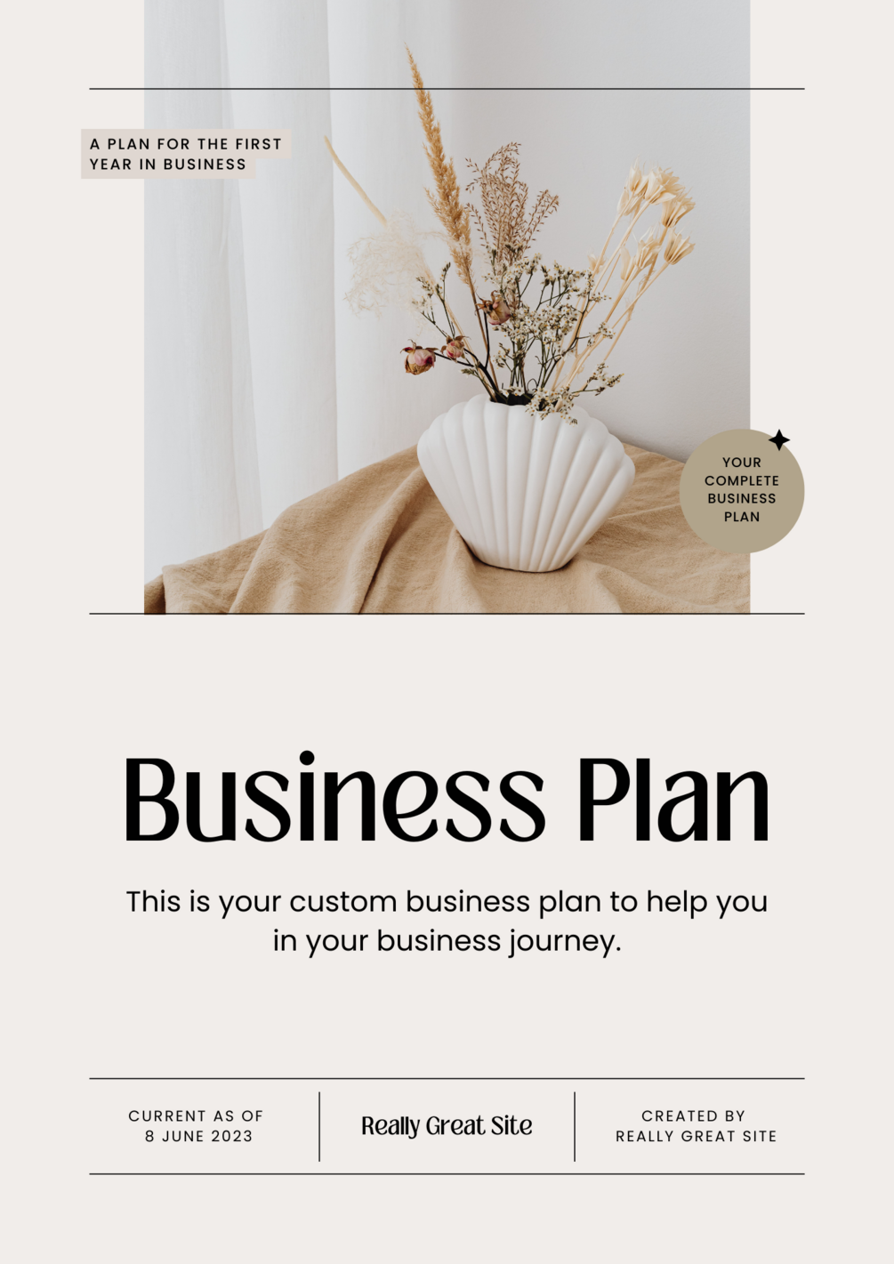 Customizable Business Plan A4 Document
