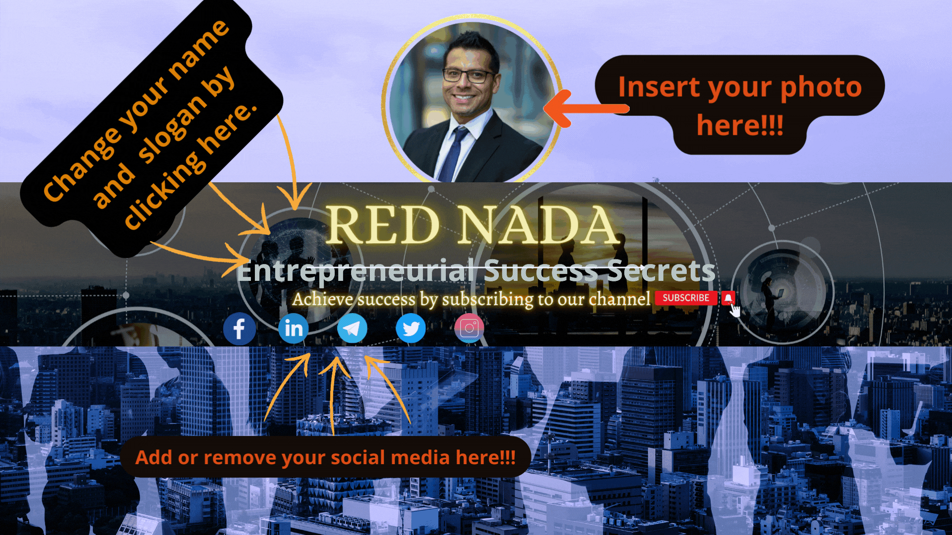 YOUTUBE Business Skyline banner template