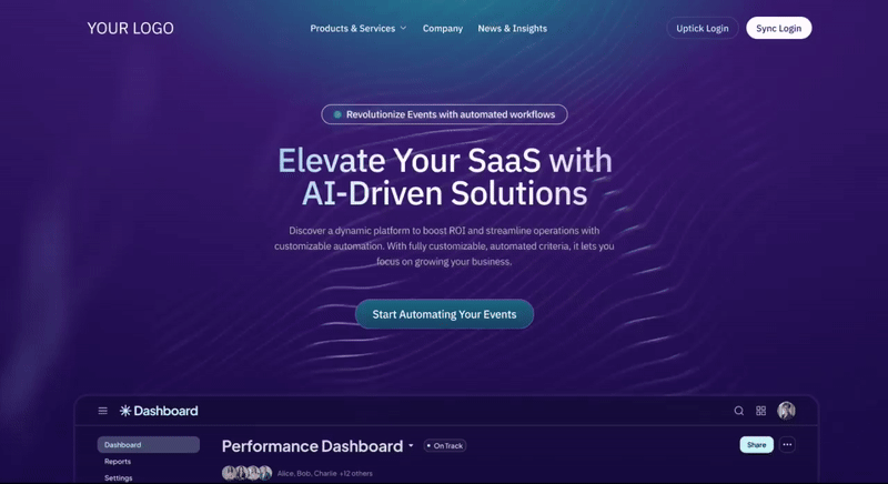 High-Tech SaaS Homepage UI Template | Figma
