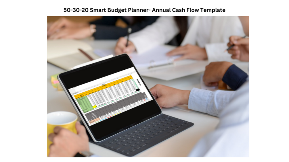 50-30-20 Smart Budget Planner- Annual Cash Flow Excel Template