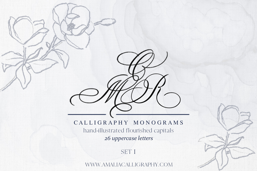 Calligraphy Monograms, Wedding Font Set 1
