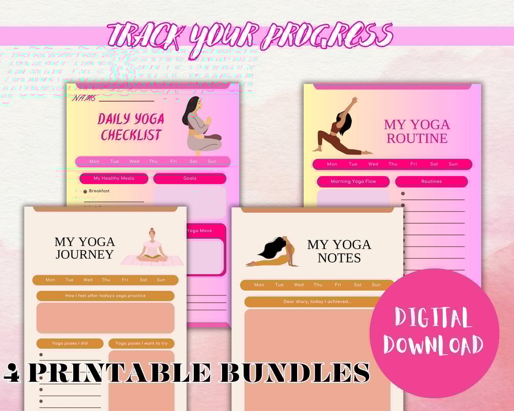 The Ultimate digital Yoga Practice Planner, Yoga Flow & Habit Tracker ...