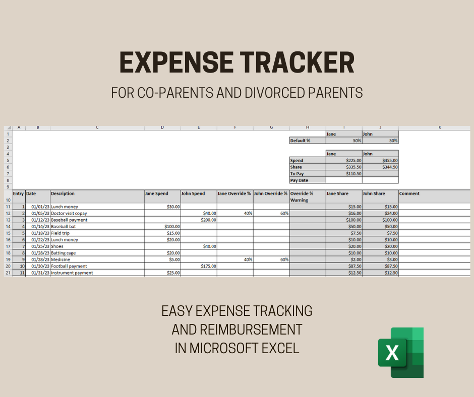 Co-Parent Expense Tracker | Co-Parent Expense Reimbursement