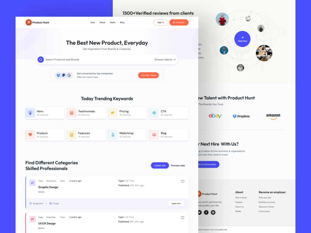 Product Hunt Launch UI – Sleek & Impactful Template