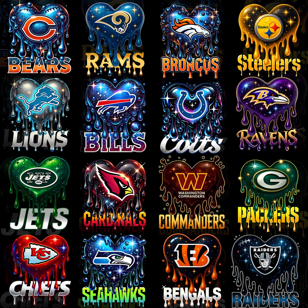 32 NFL NEW DRIPPING HEART DESIGNS