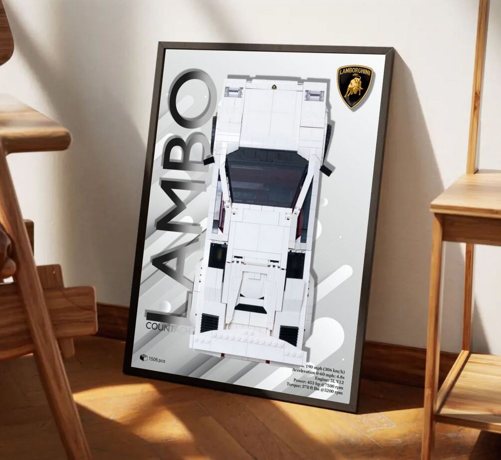 Affiche compatible Lego Technic - Lamborghini Countach 5000 ...