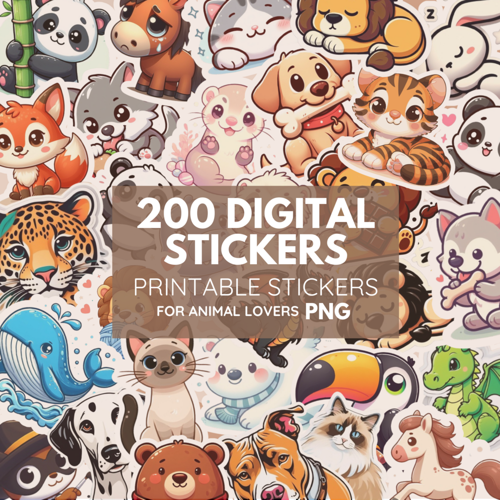 Cute animals stickers collection