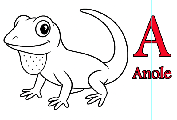 Anole Coloring Page – Printable Animal Sheet for Kids
