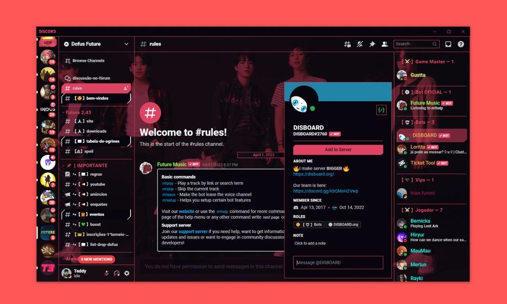 BTS Theme for Discord