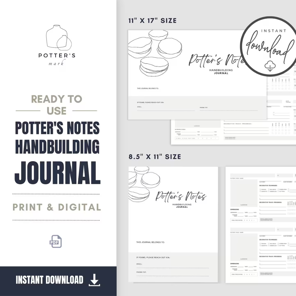 Potter's Notes Handbuilding Journal | Digital Fillable PDF AND Print-at ...