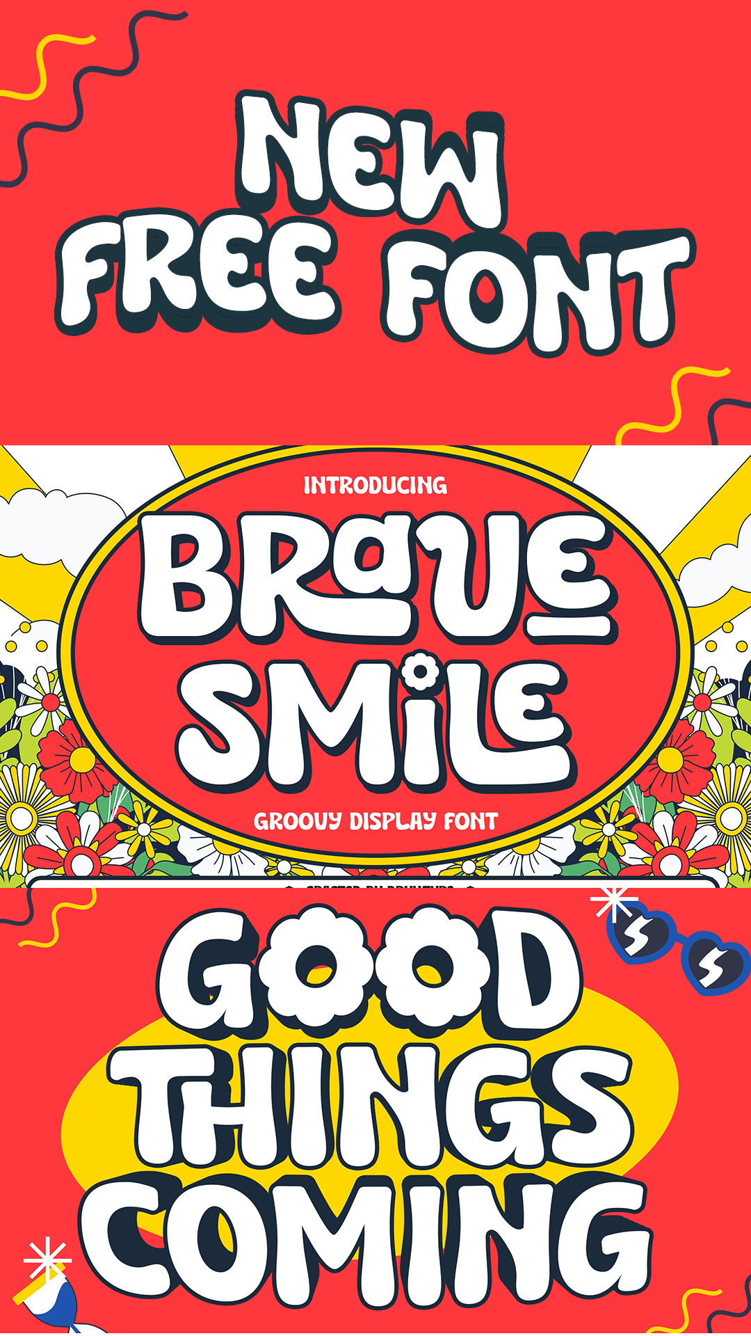 Brave Smile - Groovy Retro Typeface - Dryy.type