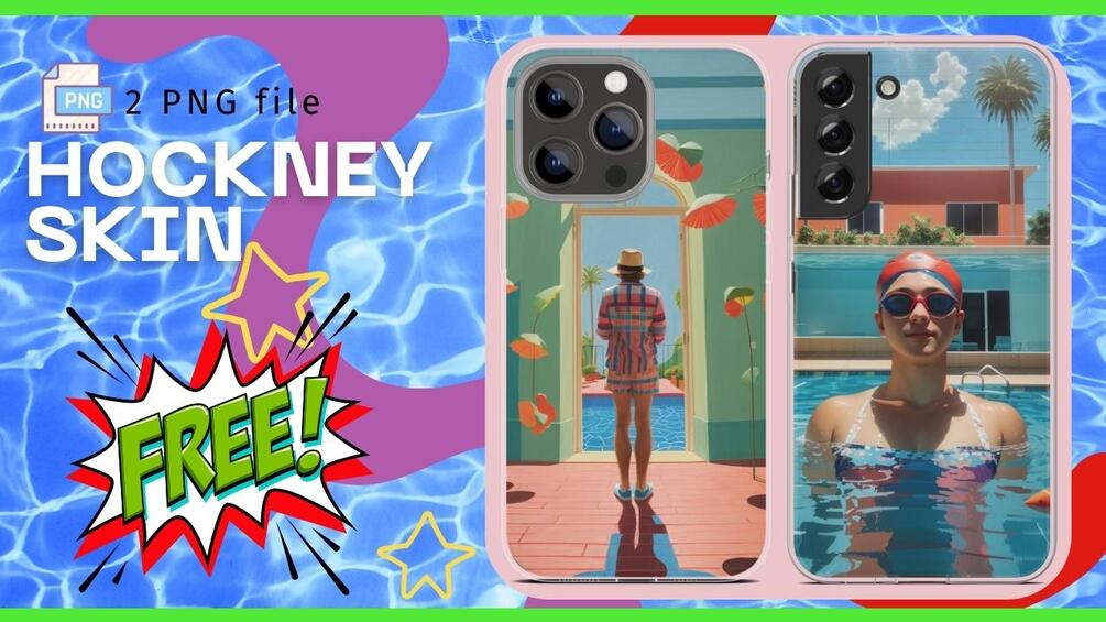 Hockney Skin. Digital download sublimation Phone case images PNG