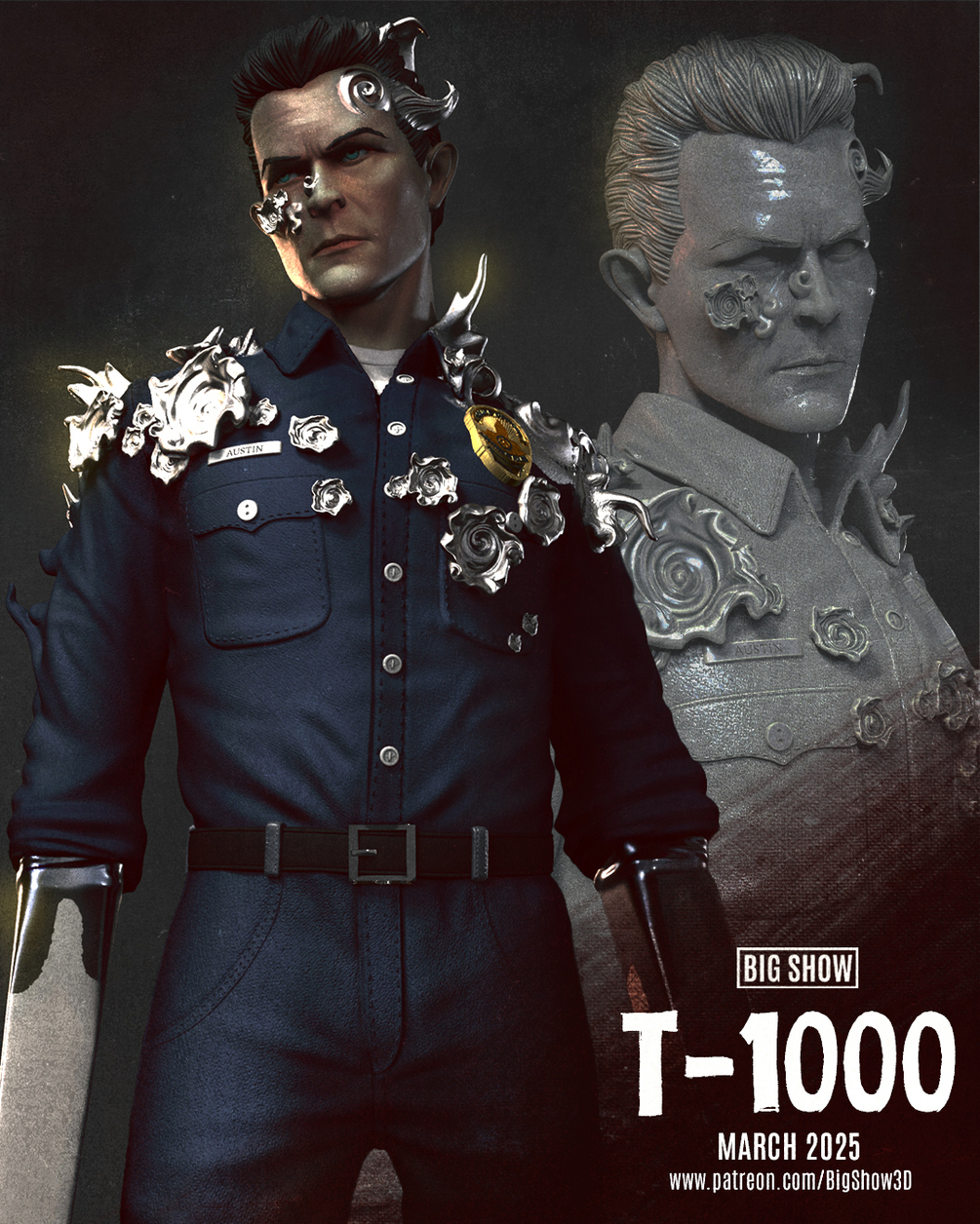 BIG SHOW - March 2025 Term - T 1000 Sculpture - Tested and Ready for 3D ...