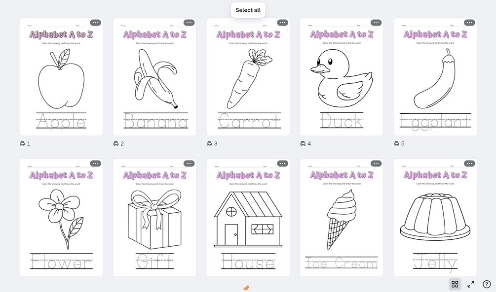 Coloring Book from Alphabet A-Z