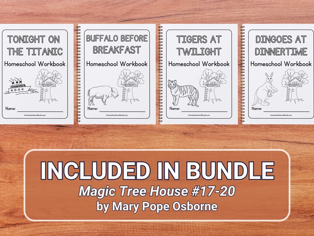 Magic Tree House 4 Book Homeschool Workbook Bundle | Tonight on the ...