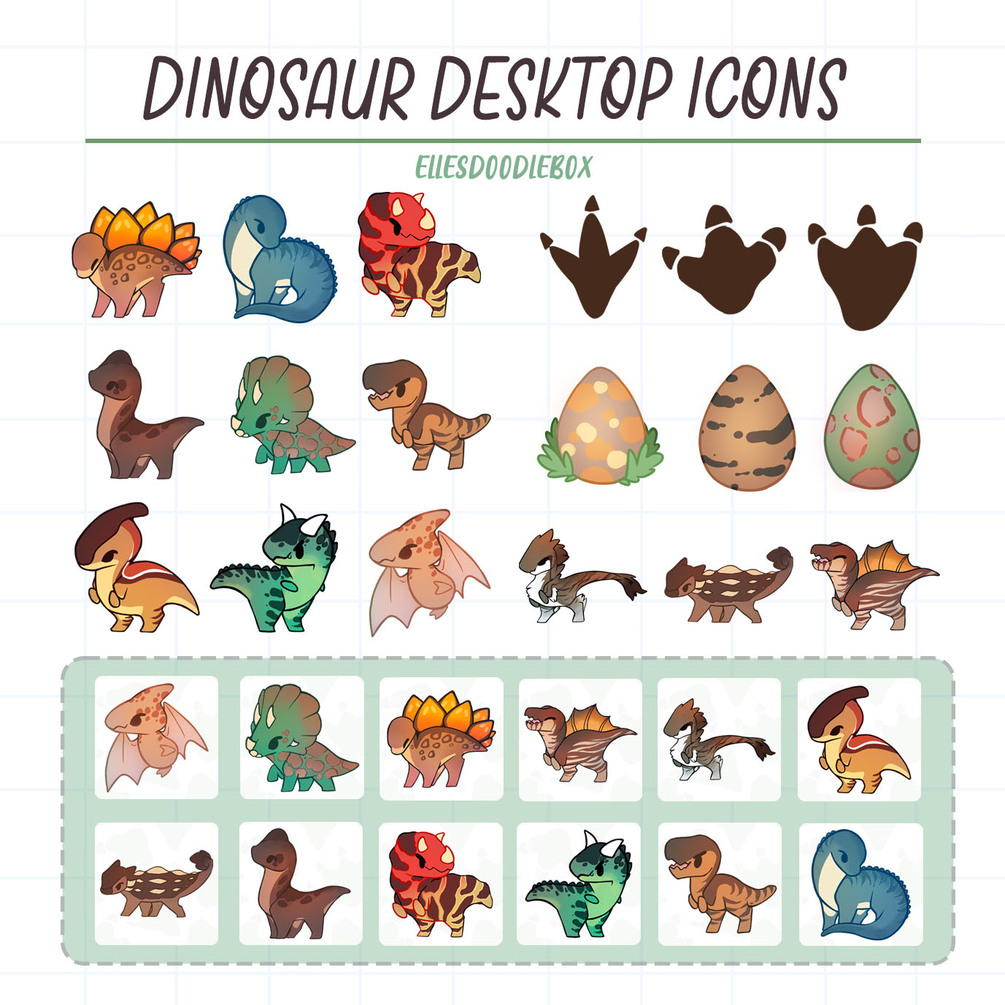 30 Dinosaur Desktop Icons