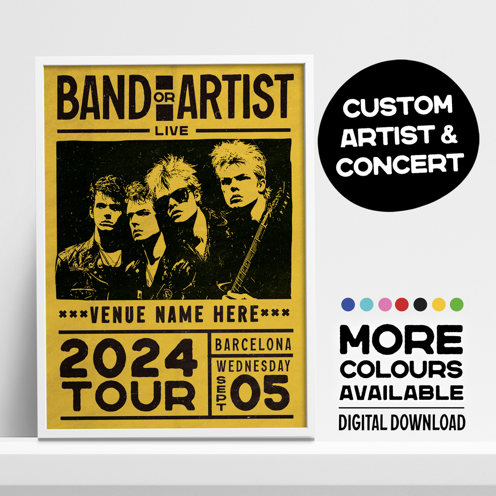 Personalized Concert Poster Wall Art - Custom Band & Tour Print - Music ...