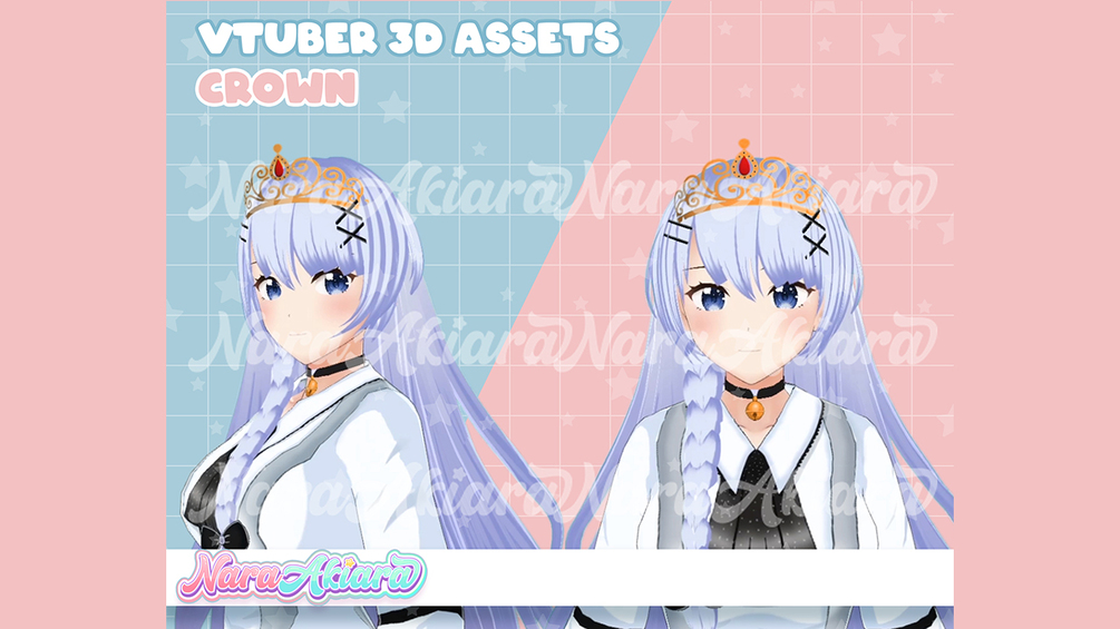 3D Vtuber Assets Gold Crown V8 Vroid Commission, 3D assets ready to use ...