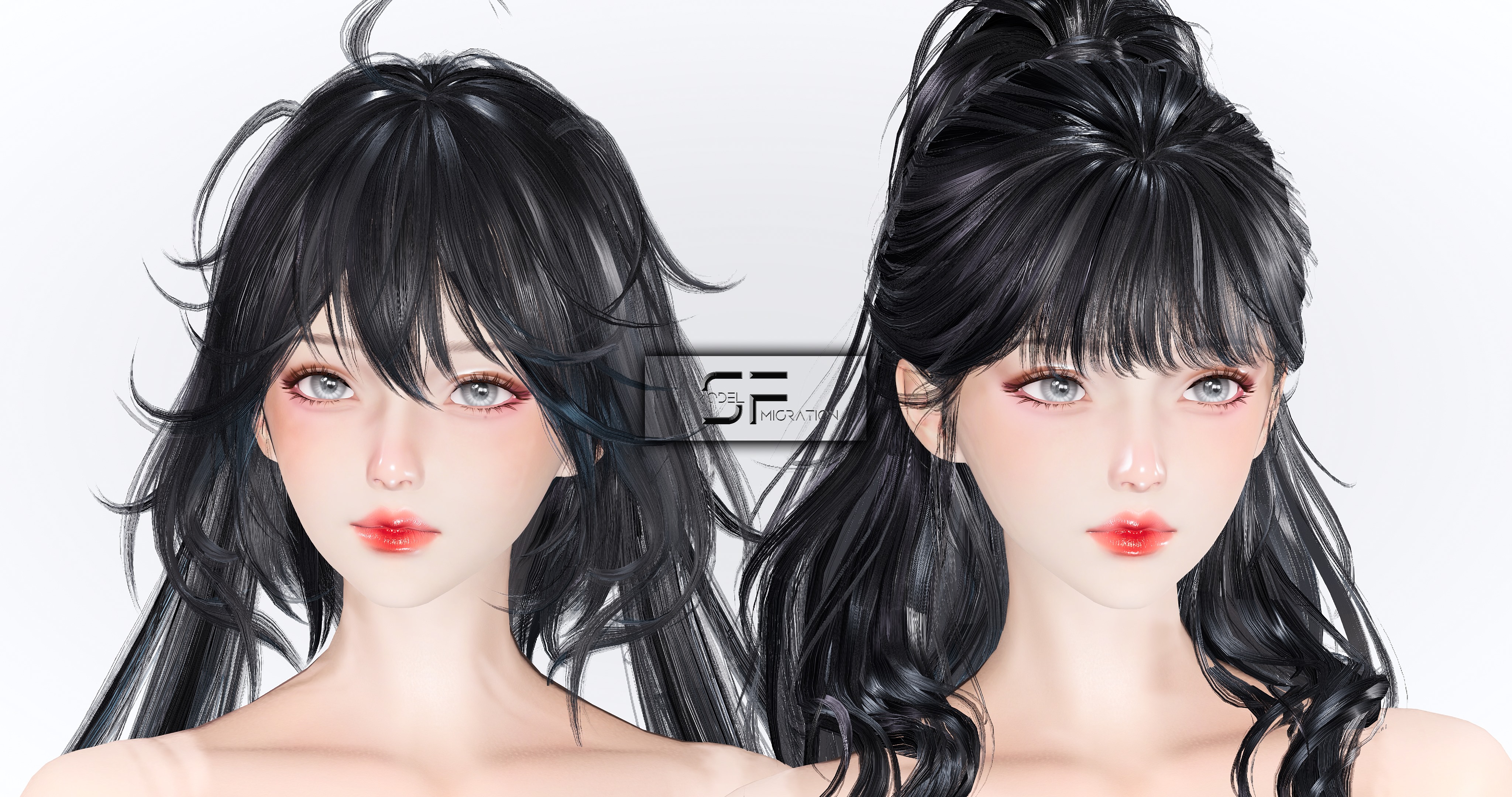 HS2（HoneySelect2）+AI（AI-Syoujyo）MOD 通用-以闪发型包4