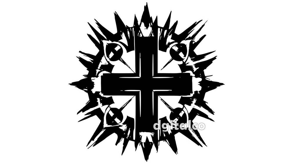 Anarchy Cross: Ink-Style Vector Punk Rock Symbol
