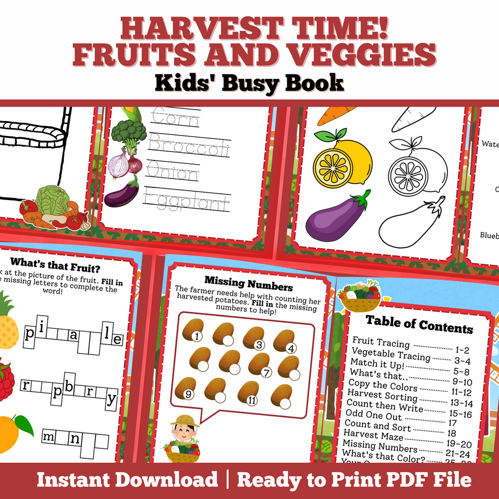 Harvest Time! Fruits and Veggies: Kids' Busy Book