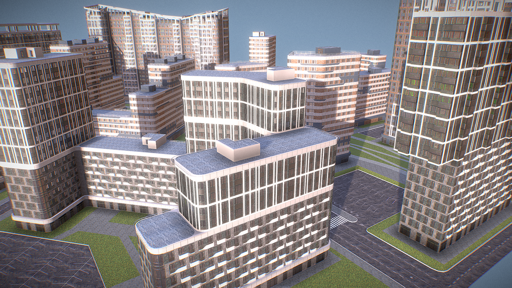 (FREE PRODUCT) Modern City Block 3D Model