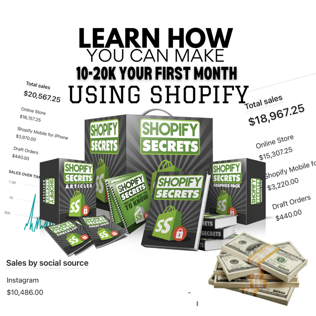 Learn how to make 6 figures using my 'SHOPIFY SECRETS"