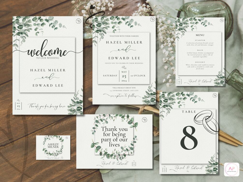 Wedding Invitation Package, Printable Invitation, Editable Template ...