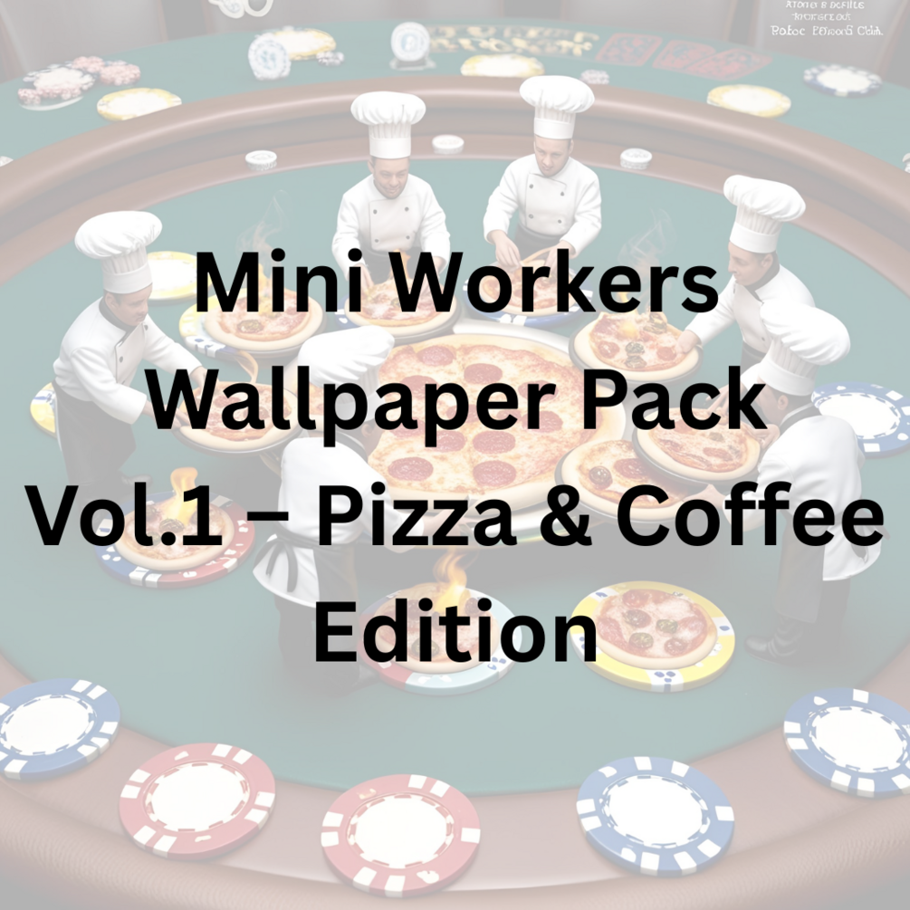 Mini Workers Wallpaper Pack – Vol. 1 (Pizza & Coffee Edition)