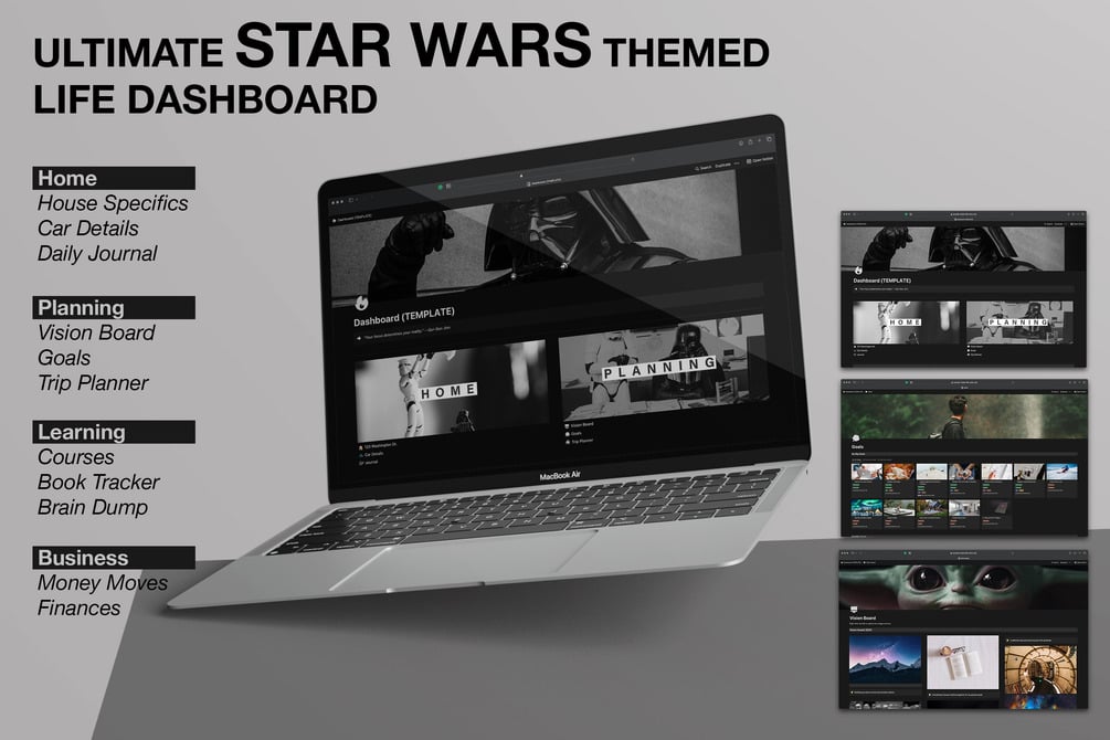 Ultimate STAR WARS themed NOTION Life Dashboard