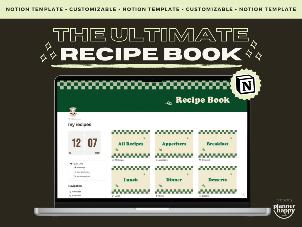 Notion Template for Recipes, Meal Prep, and Budgeting