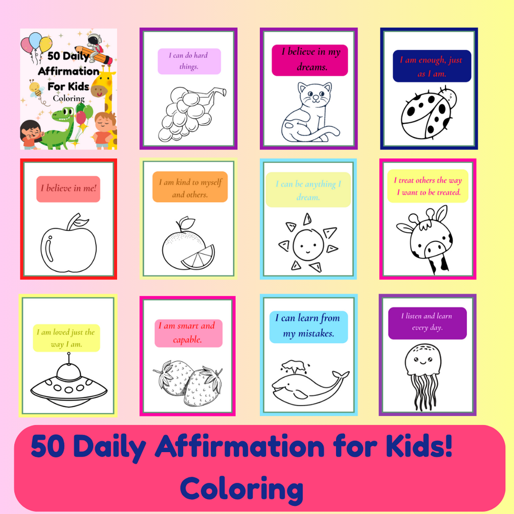 50 Daily Affirmation For Kids Coloring