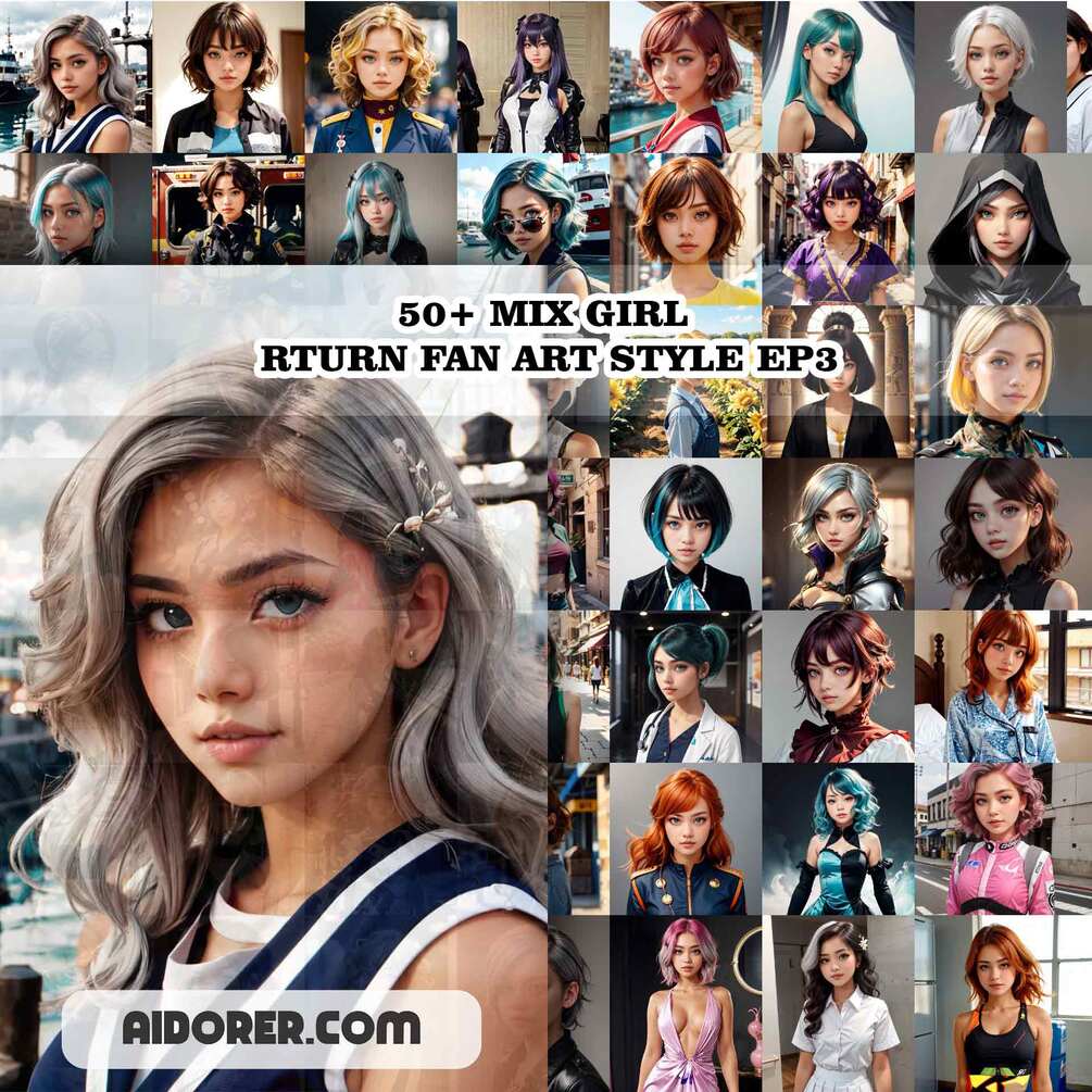 50+ MIX GIRL RTURN FAN ART STYLE EP3