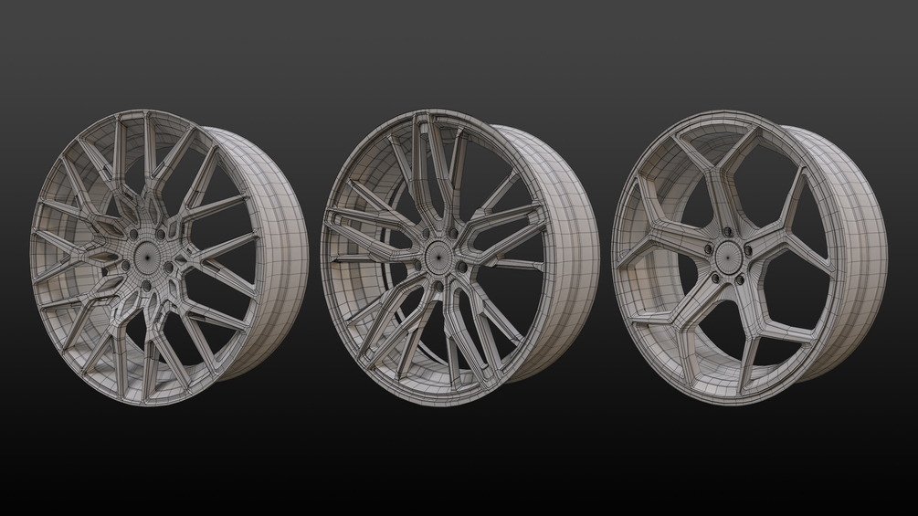 14 Super Sport Cars Rim Base Mesh (Game Ready)