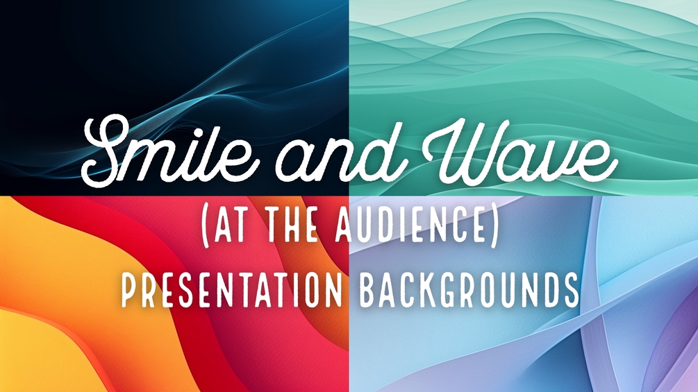 Smile and Wave (at the audience) Presentation Backgrounds 30 Pack