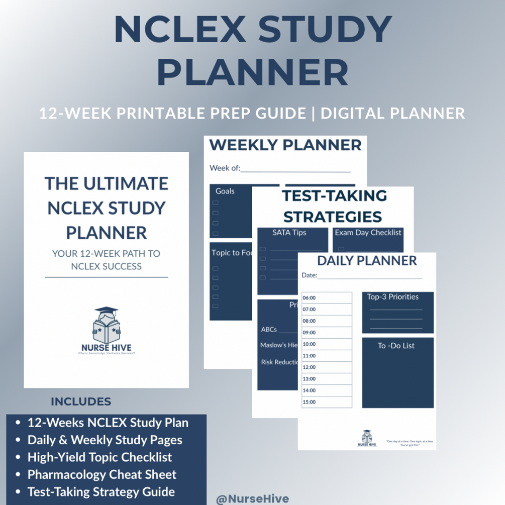 The Ultimate NCLEX Study Planner | 12-Week Digital & Printable Prep ...