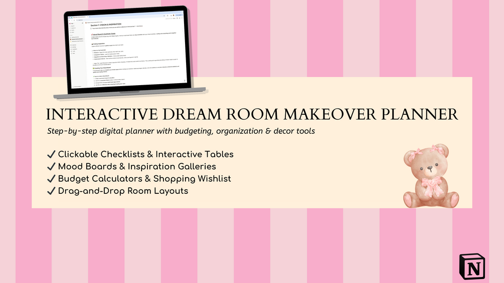 Dream Room Makeover Planner (Notion Edition)