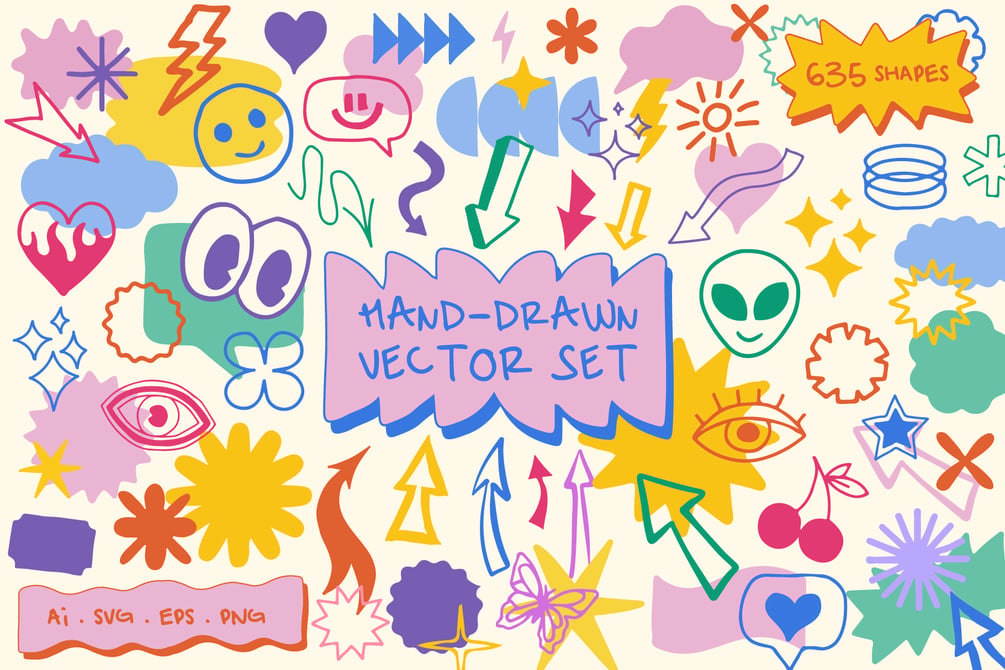 Hand-Drawn Vector Shapes Set