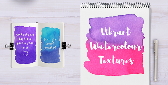 Vibrant Watercolour Textures Bundle