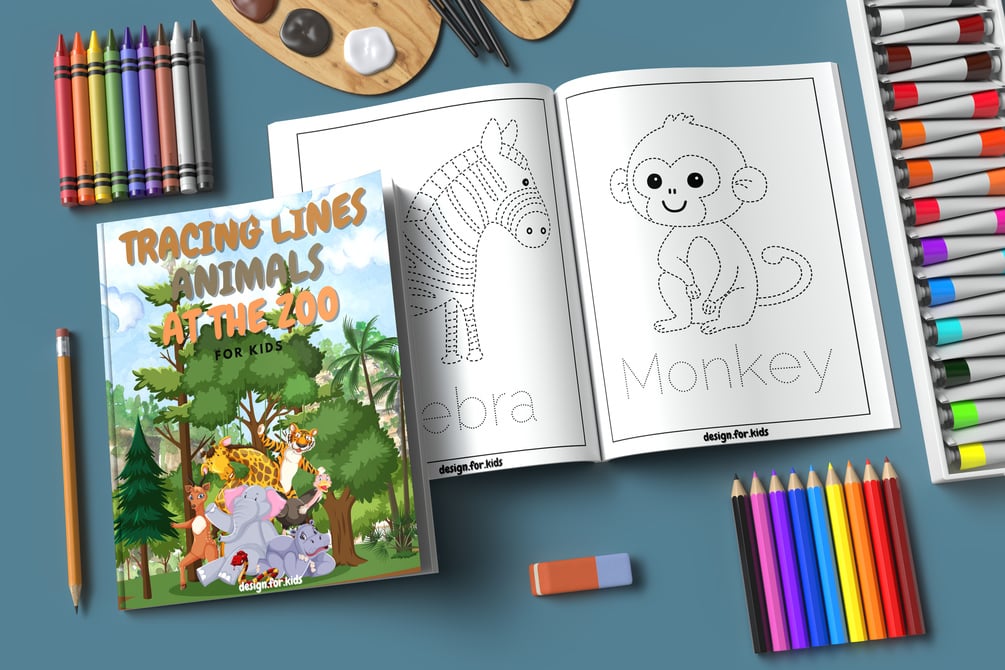 20 Tracing Lines Animals at the Zoo for Kids