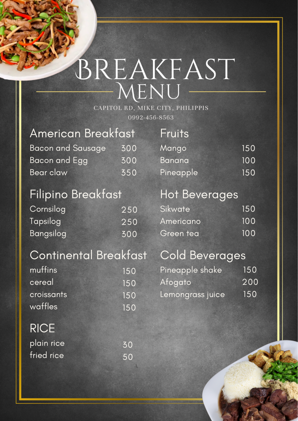 Simple Restaurant Menu
